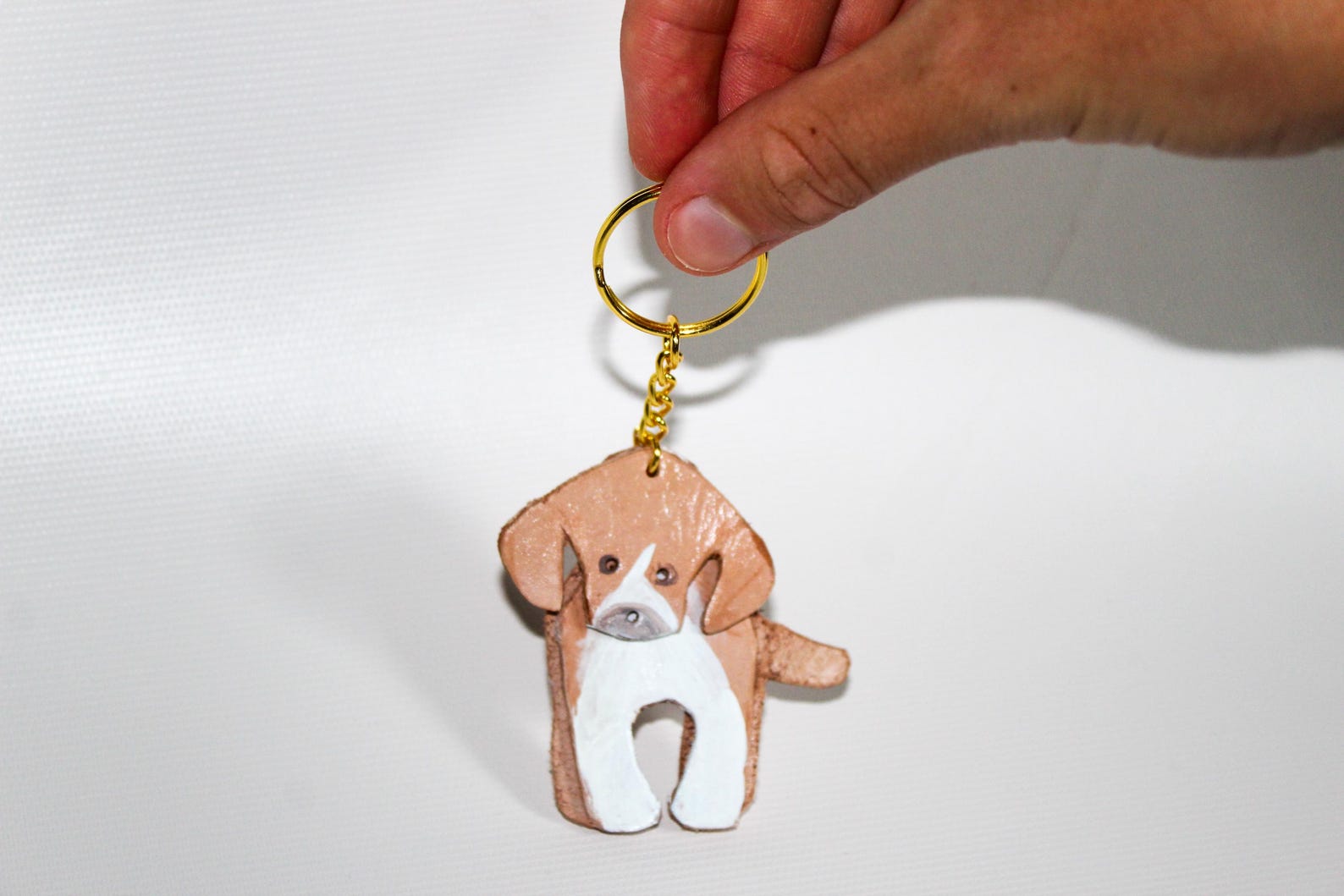 Custom Leather Dog Keychain Personalized Pet Gift Handmade Pet Portrait ...
