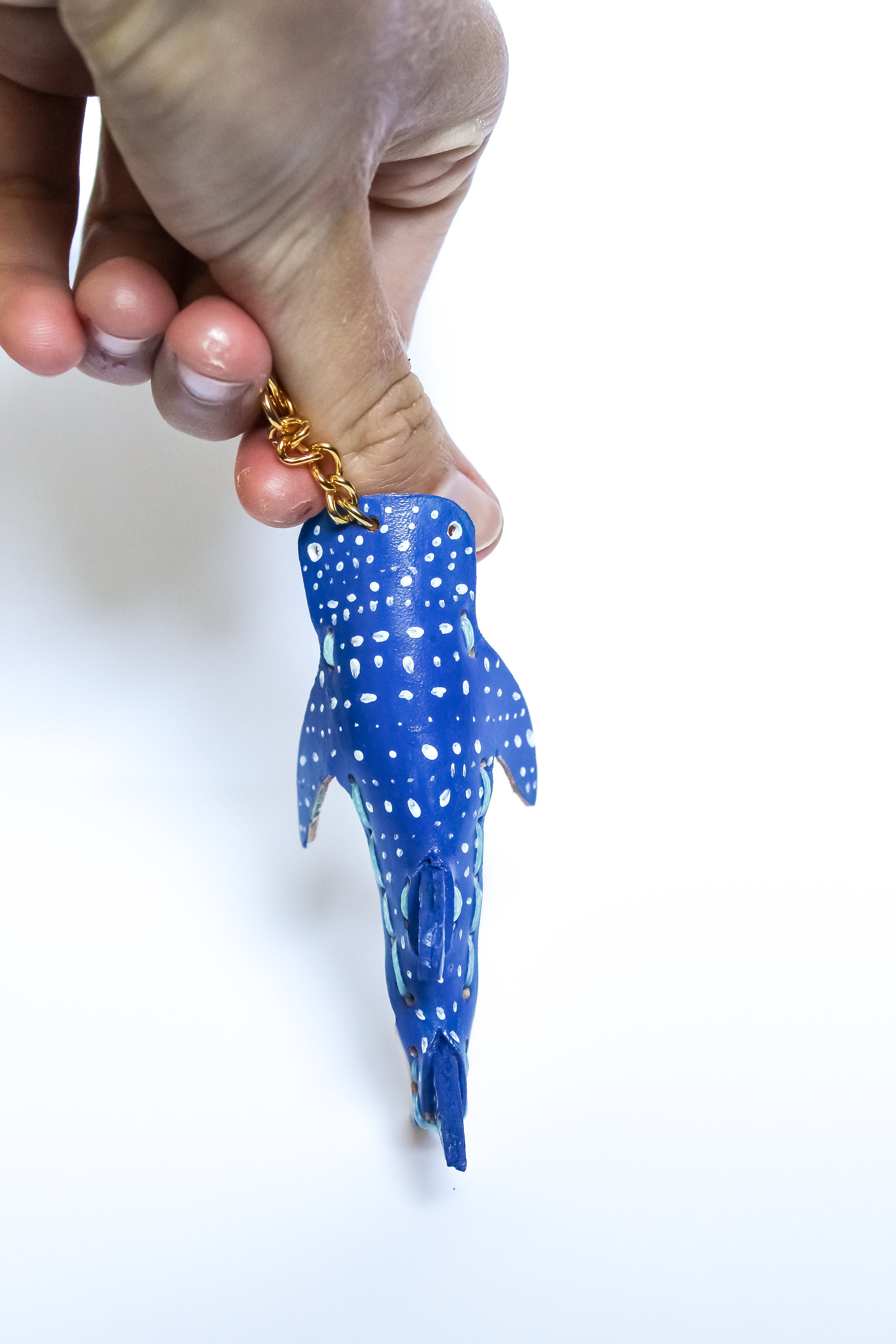 Small Leather Whale Shark Keychain Blue - Etsy