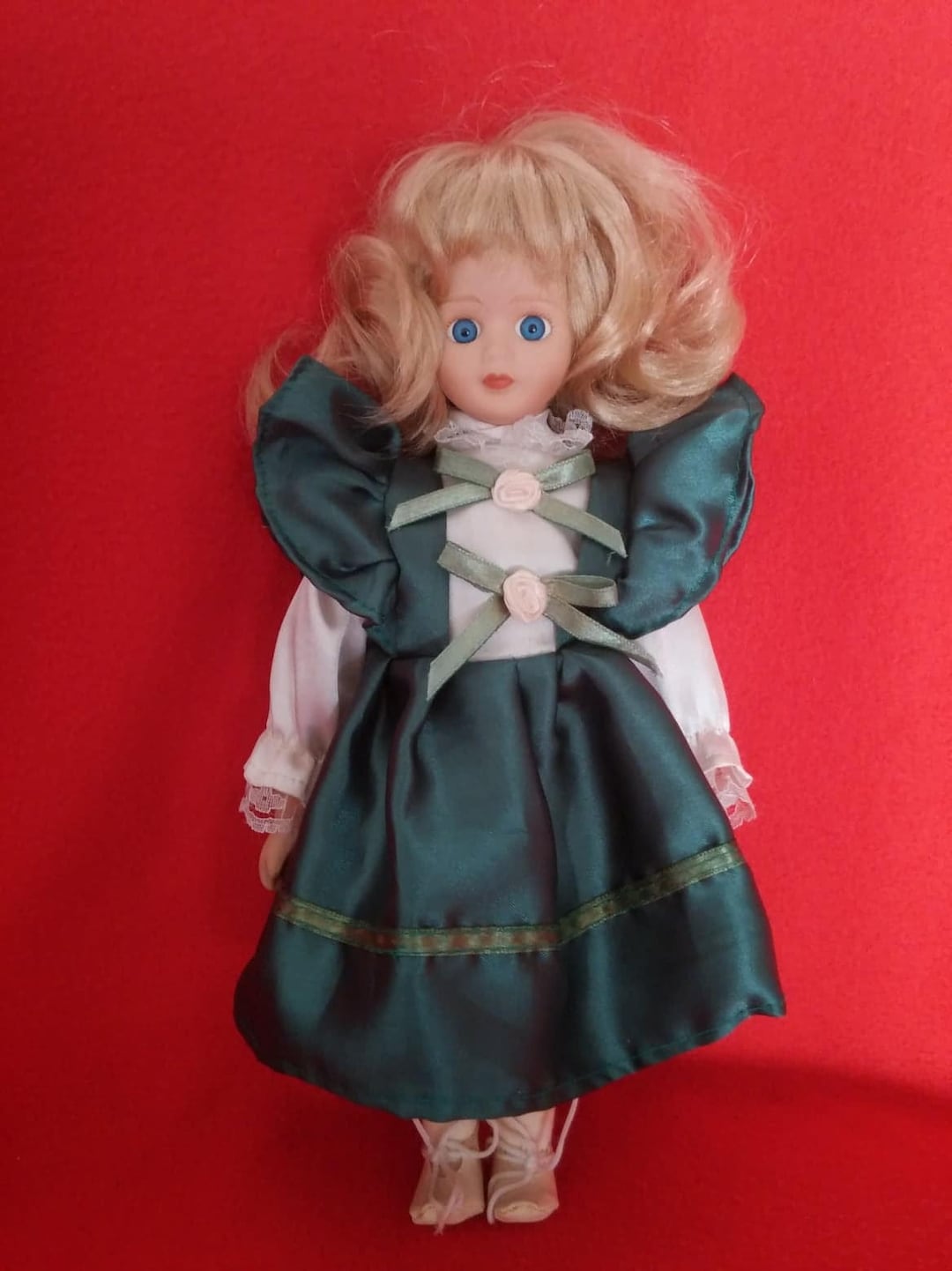 Vintage Porcelain Doll 70s or 80s Blond Hair Blue Eyes - Etsy