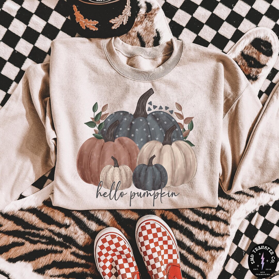 Fall Hello Pumpkin DTF TRANSFER | Ready to Press | Direct to Film ...