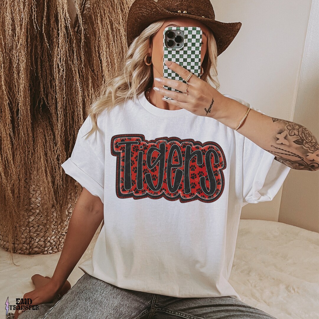 Sports DTF Tigers Red DTF TRANSFER Direct to Film Ready to Press Cold ...