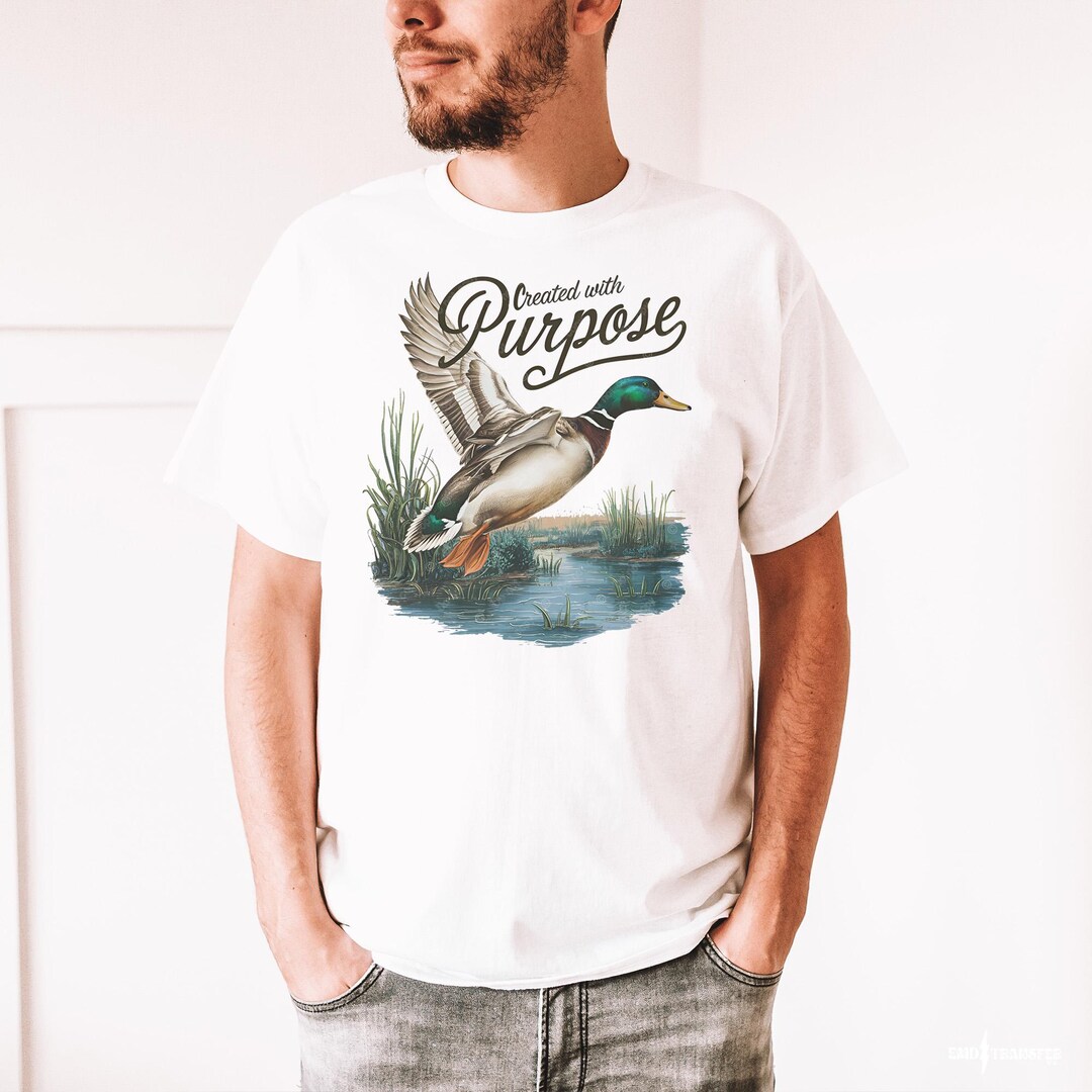 Faith Men's Created With Purpose DTF TRANSFER Hunting Dad | Ready to ...