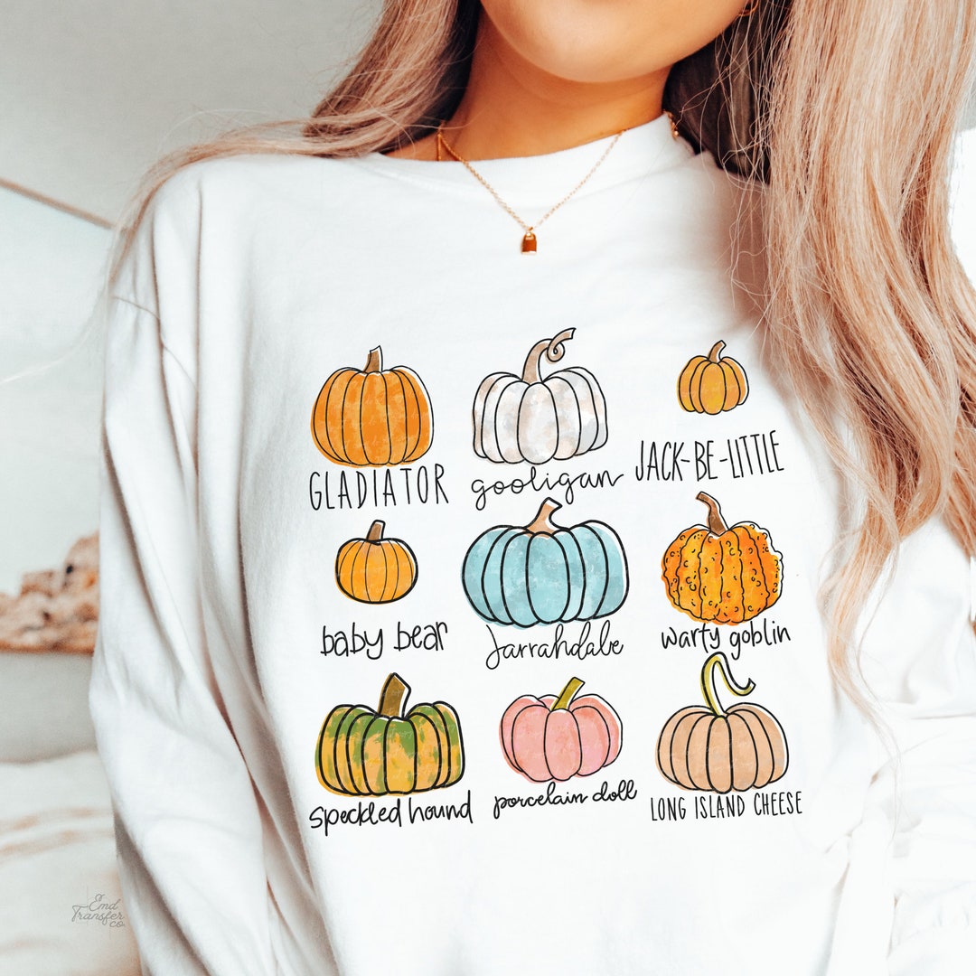 Fall Thanksgiving Halloween Pumpkins DTF TRANSFER Ready to Press Direct ...