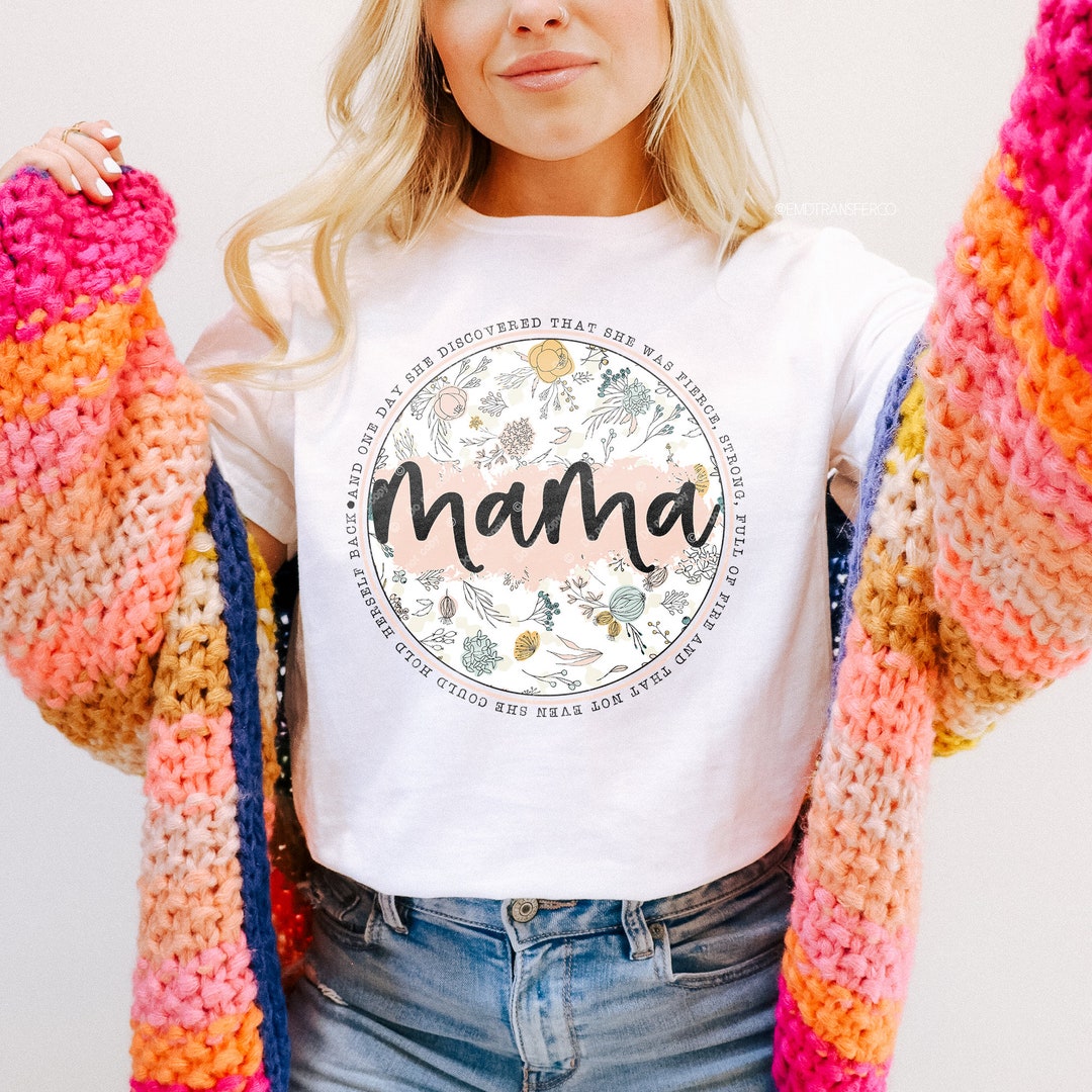 Mama DTF Transfer Mother's Day Floral Direct to Film Cold Peel Transfer ...