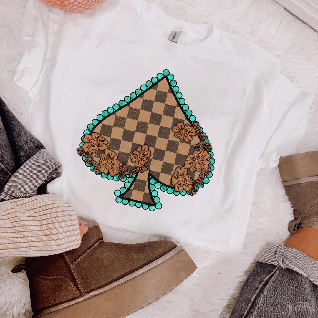 Western Checkered Spade DTF TRANSFER | Ready to Press | Direct to Film ...