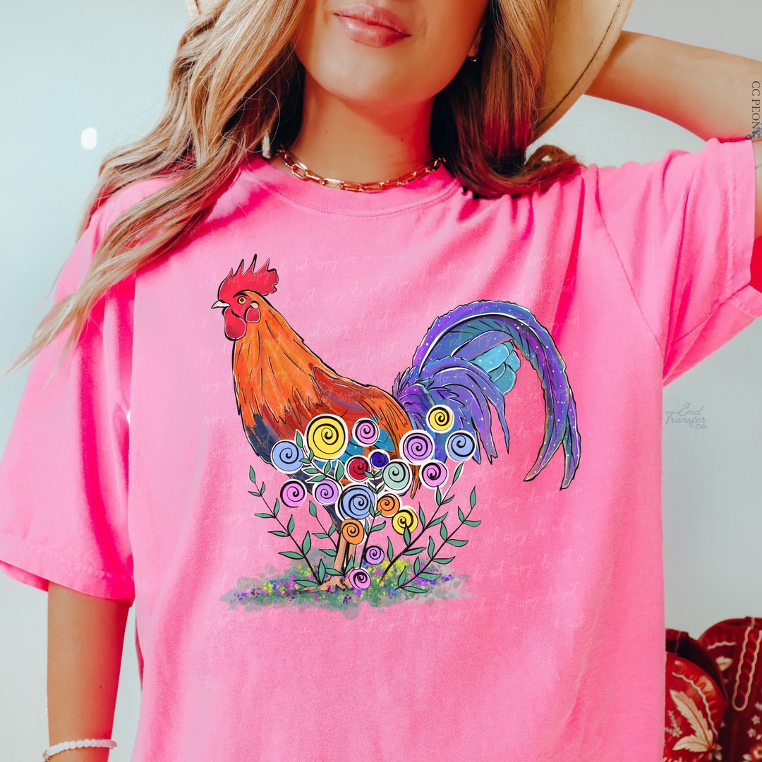 Rooster Chickens DTF Transfer Ready to Press Direct to Film Cold Peel Transfer 4354 - Etsy
