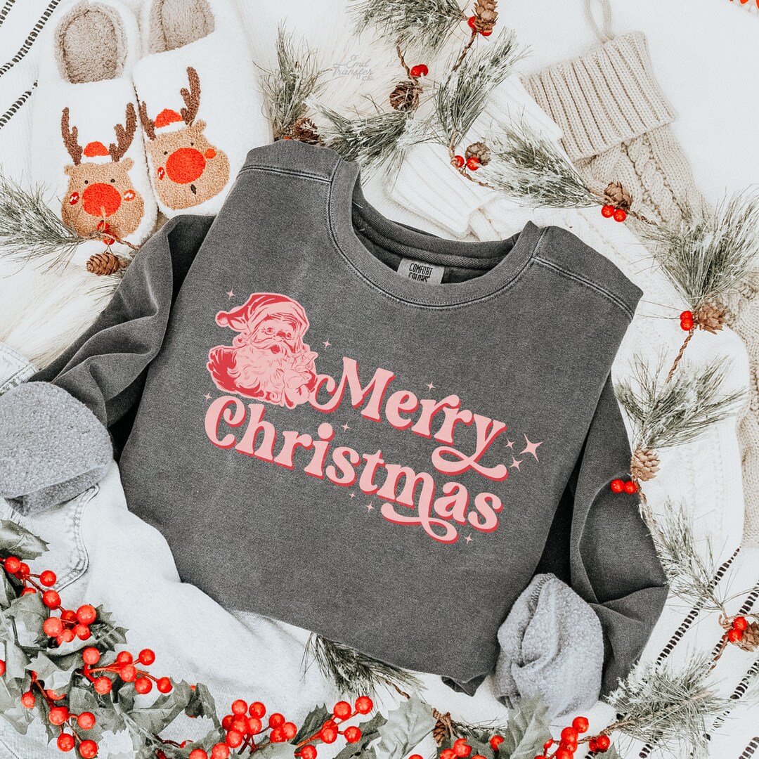 Merry Christmas Vintage Santa DTF TRANSFER Ready to Press | Direct to ...