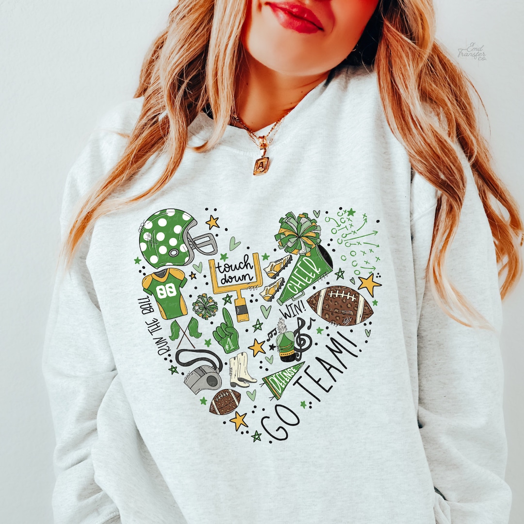 Sports DTF Football Green DTF TRANSFER Direct to Film Ready to Press ...