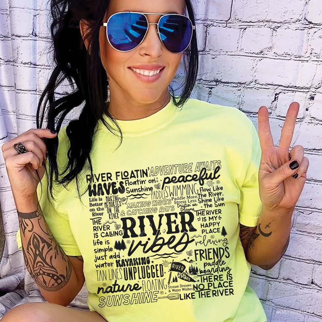 Summer DTF TRANSFER River Vibes Ready to Press Direct to Film Cold Peel ...