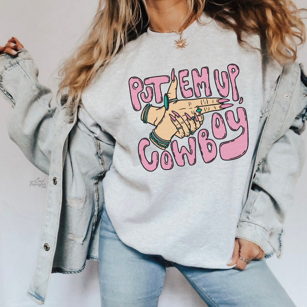 Western DTF Put Em up Cowboy DTF TRANSFER Ready to Press Direct to Film ...