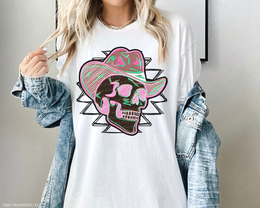 Western Skeleton DTF TRANSFER Ready to Press Direct to - Etsy