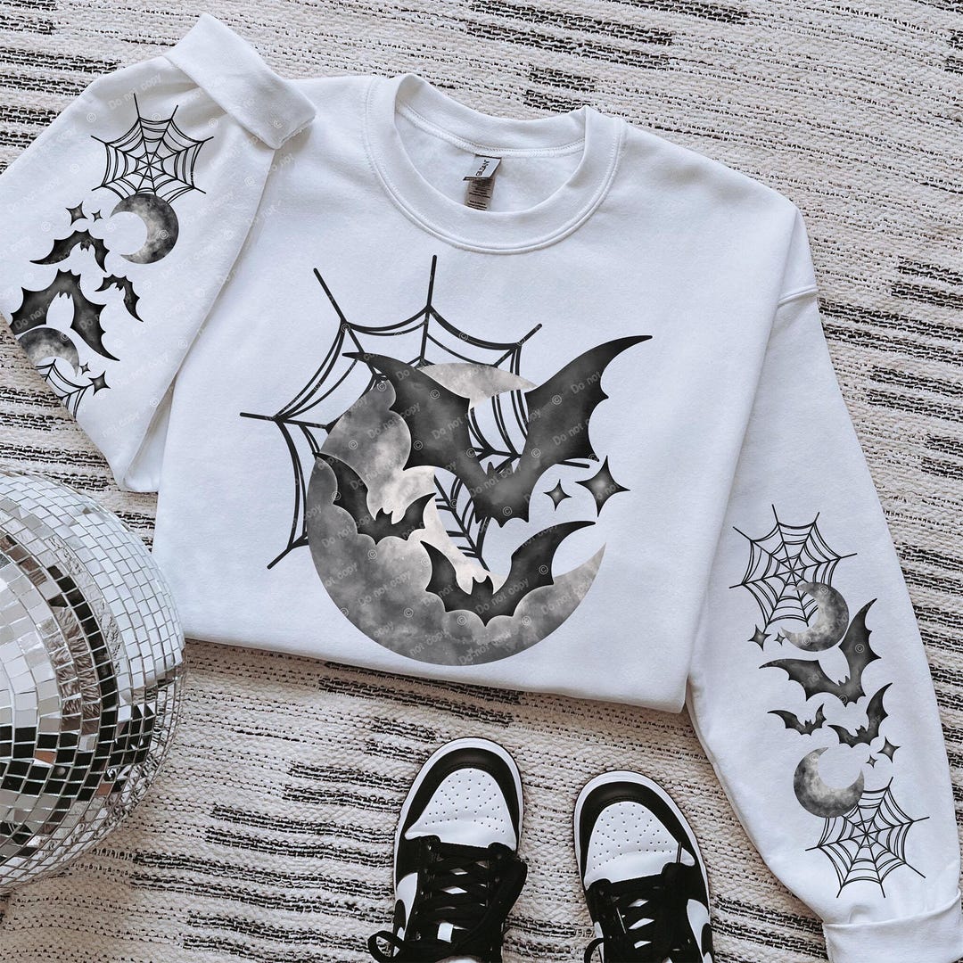 Halloween Bats With Two 8in Sleeves DTF Transfer 8252 - Etsy
