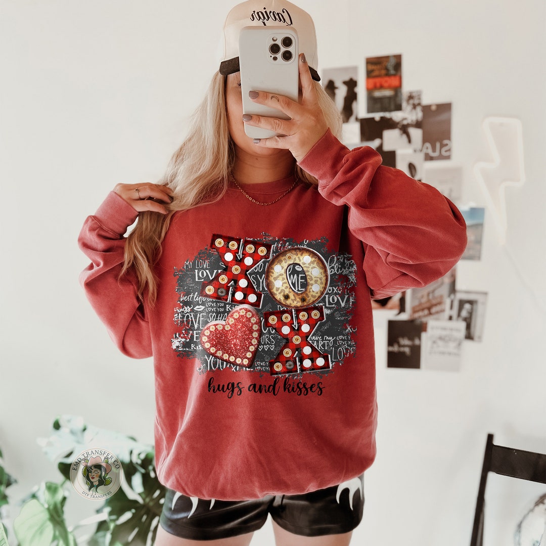 XOXO Hugs and Kisses Valentines DTF TRANSFER Valentine's Day Dtf Ready ...