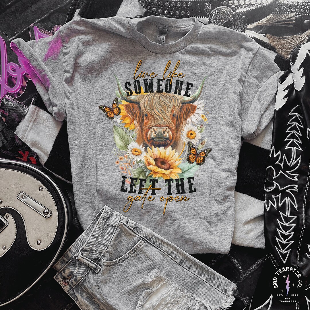 Highlander Cow Western DTF TRANSFER Direct to Film Ready to Press 4751 ...