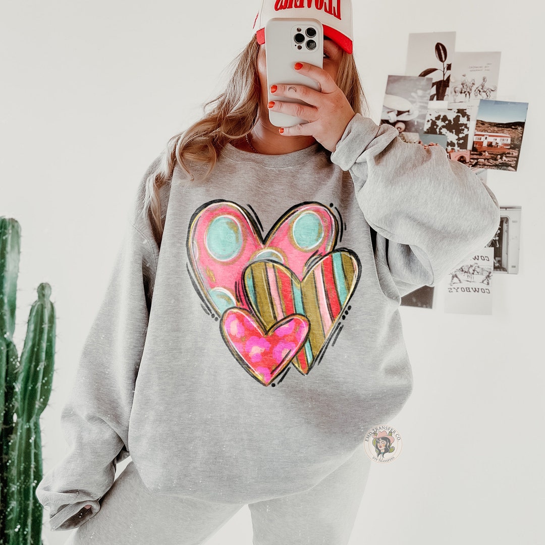 Valentines Heart DTF TRANSFER Ready to Press Direct to Film Cold Peel ...