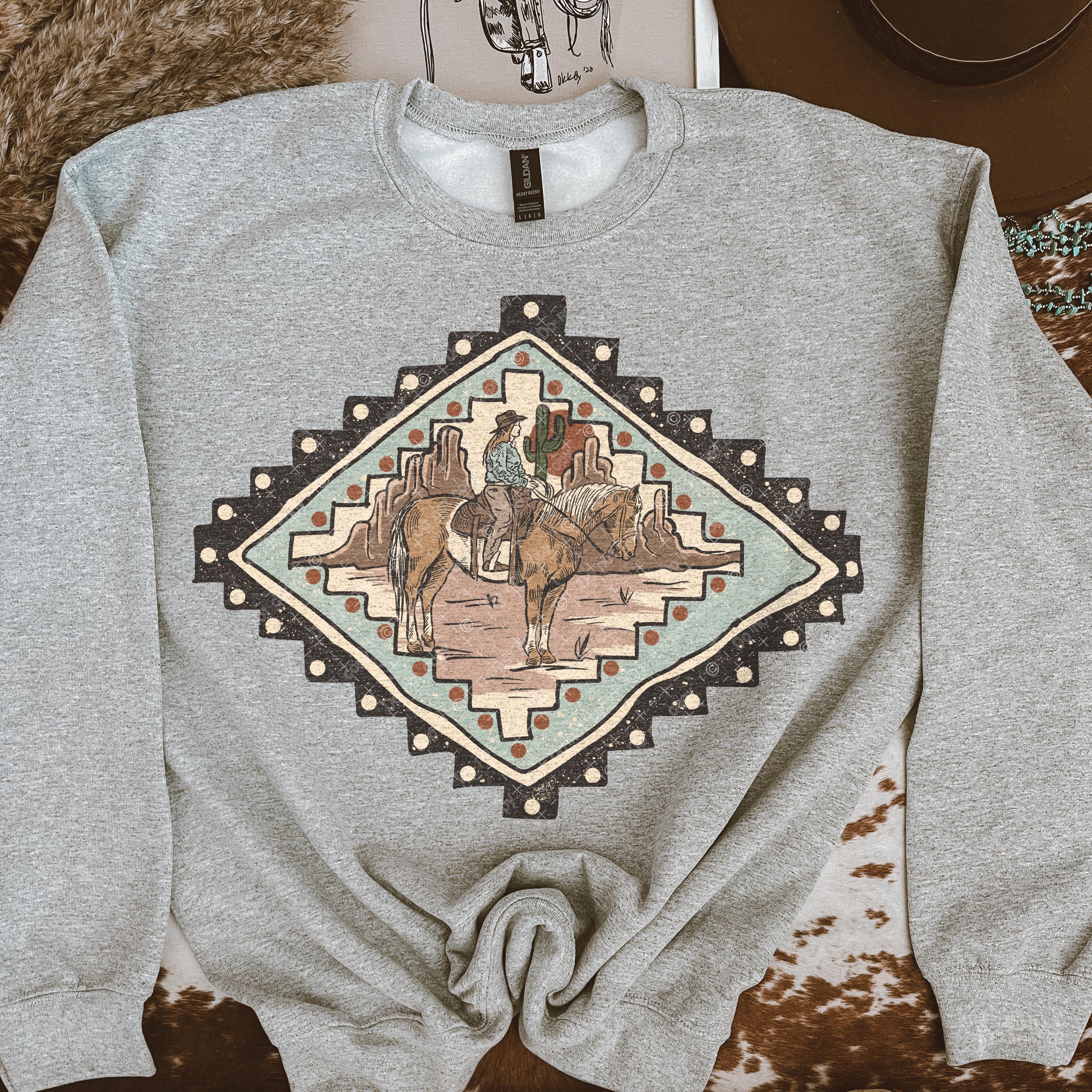 Western Aztec Cowboy DTF TRANSFER Ready to Press | Direct to Film ...