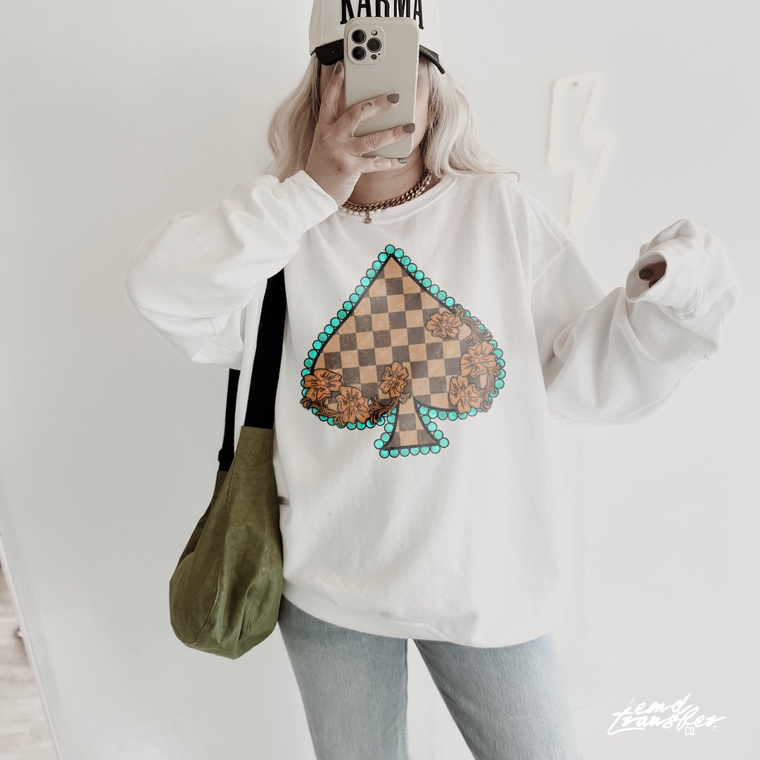 Western Checkered Spade DTF TRANSFER Ready to Press Direct to Film Cold ...