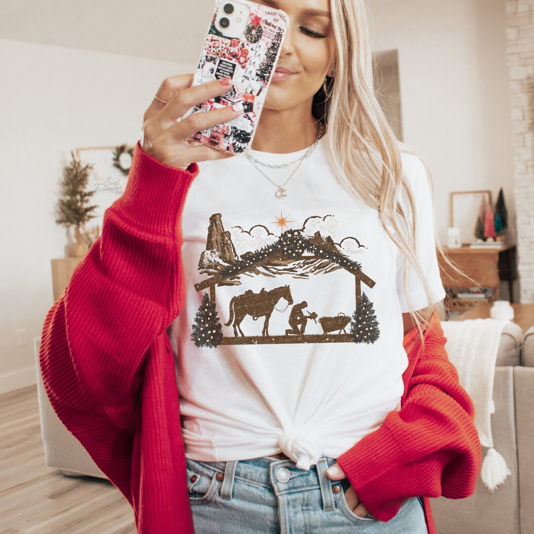 Western Christmas DTF Cowboy DTF TRANSFER Ready to Press Direct to Film ...