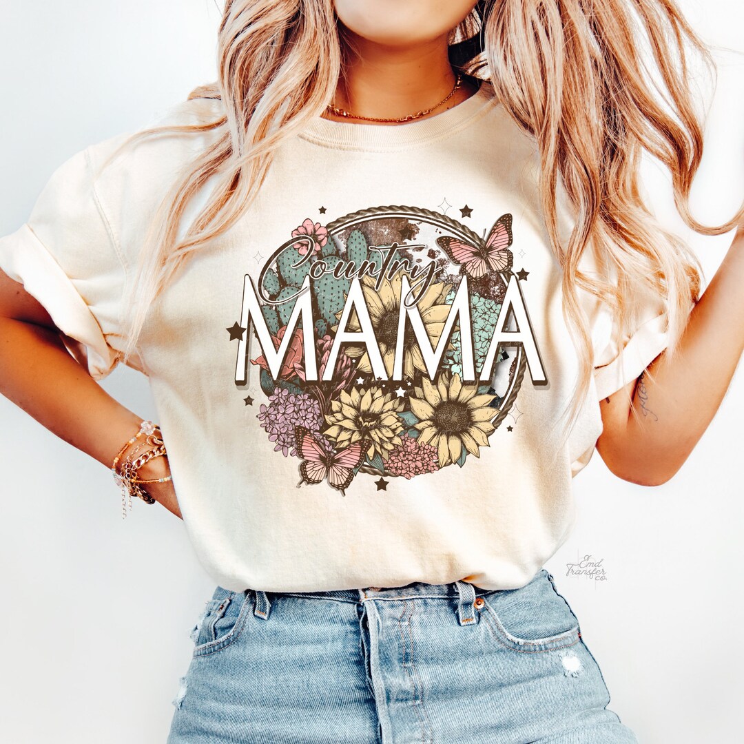 Mama DTF TRANSFER Western Floral DTF Ready to Press Direct to Film Cold ...