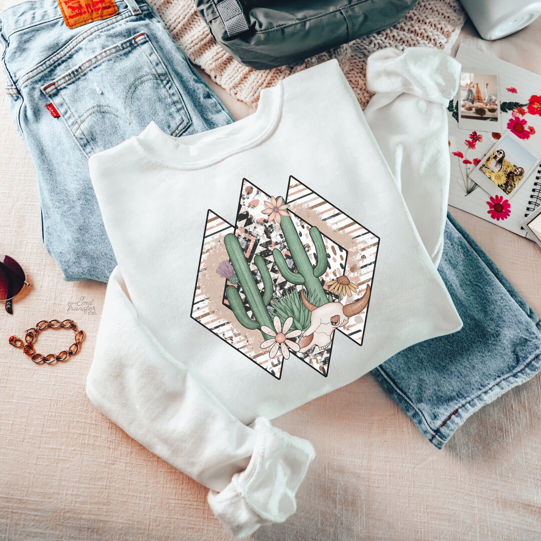 Aztec Western Cactus DTF TRANSFER | Ready to Press | Direct to Film ...