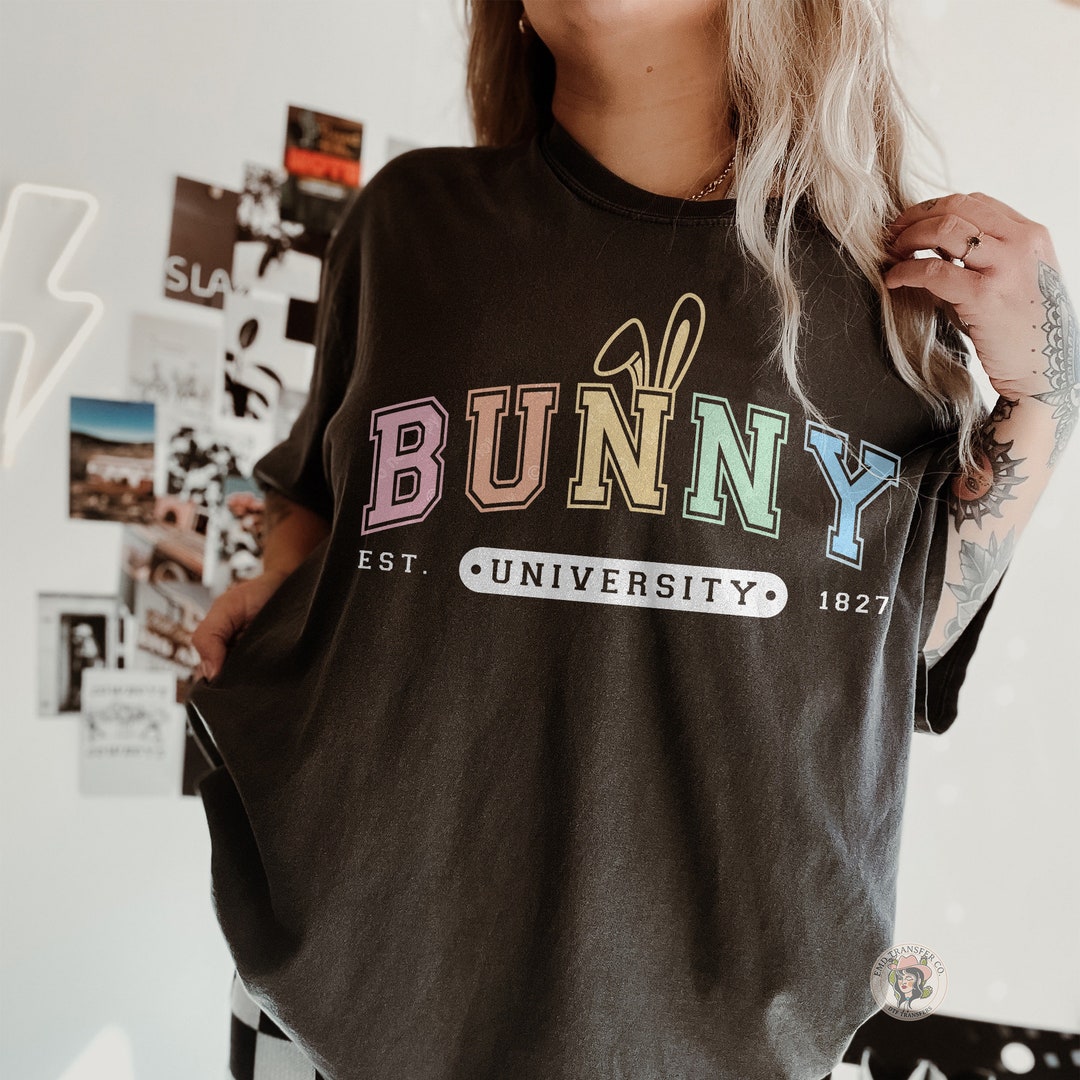 Easter DTF Bunny University DTF TRANSFER Direct to Film Ready to Press ...