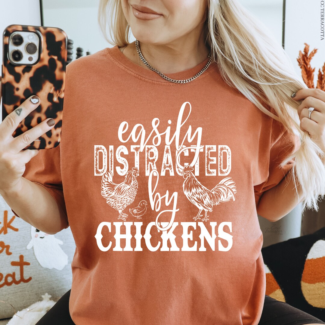 Easily Distracted by Chickens DTF Transfer Ready to Press Direct to ...