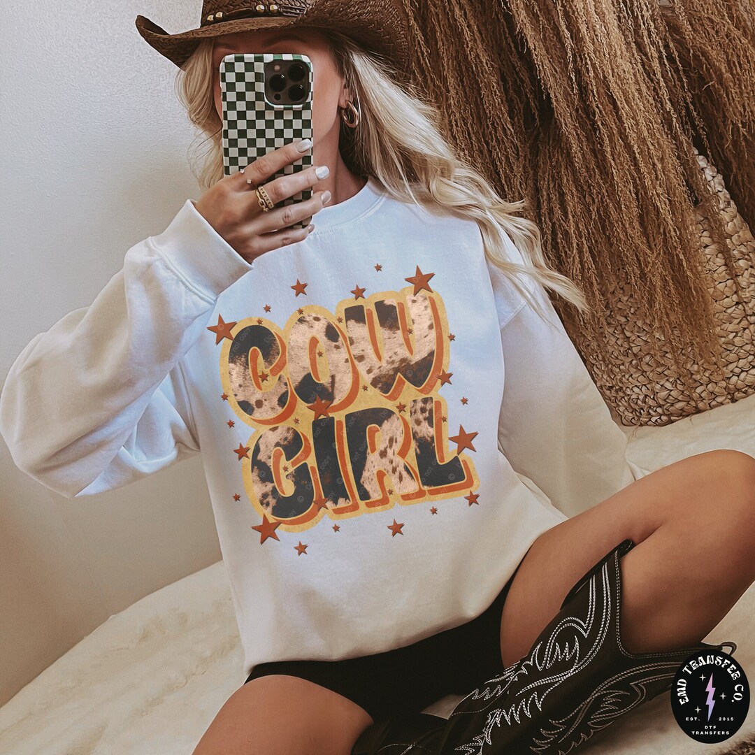 Cowgirl Western DTF TRANSFER Ready to Press Direct to Film Cold Peel ...