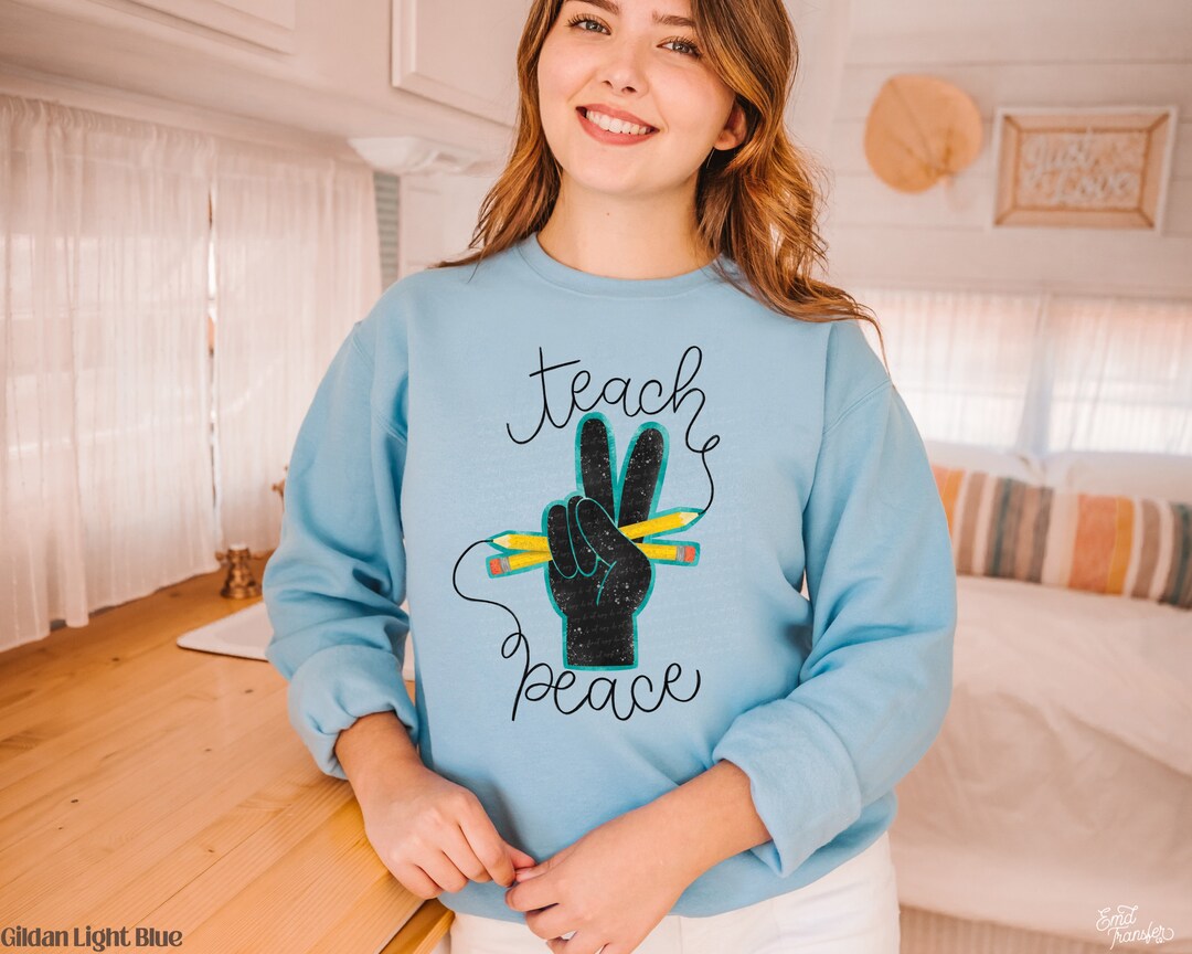 Teacher Teach Peace DTF Transfer Ready to Press Direct to - Etsy