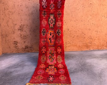 Red Moroccan Runner Rug Geometric Runner Rug Hallway Runner - Etsy