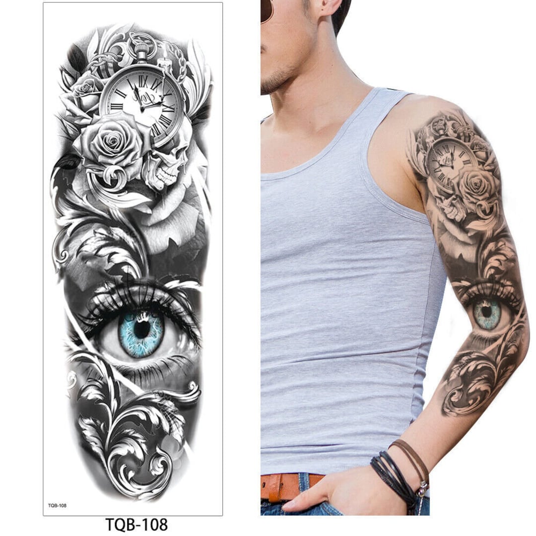 Temporary Tattoo Sleeve Full Arm Sleeve Waterproof Fancy Dress Body Art ...