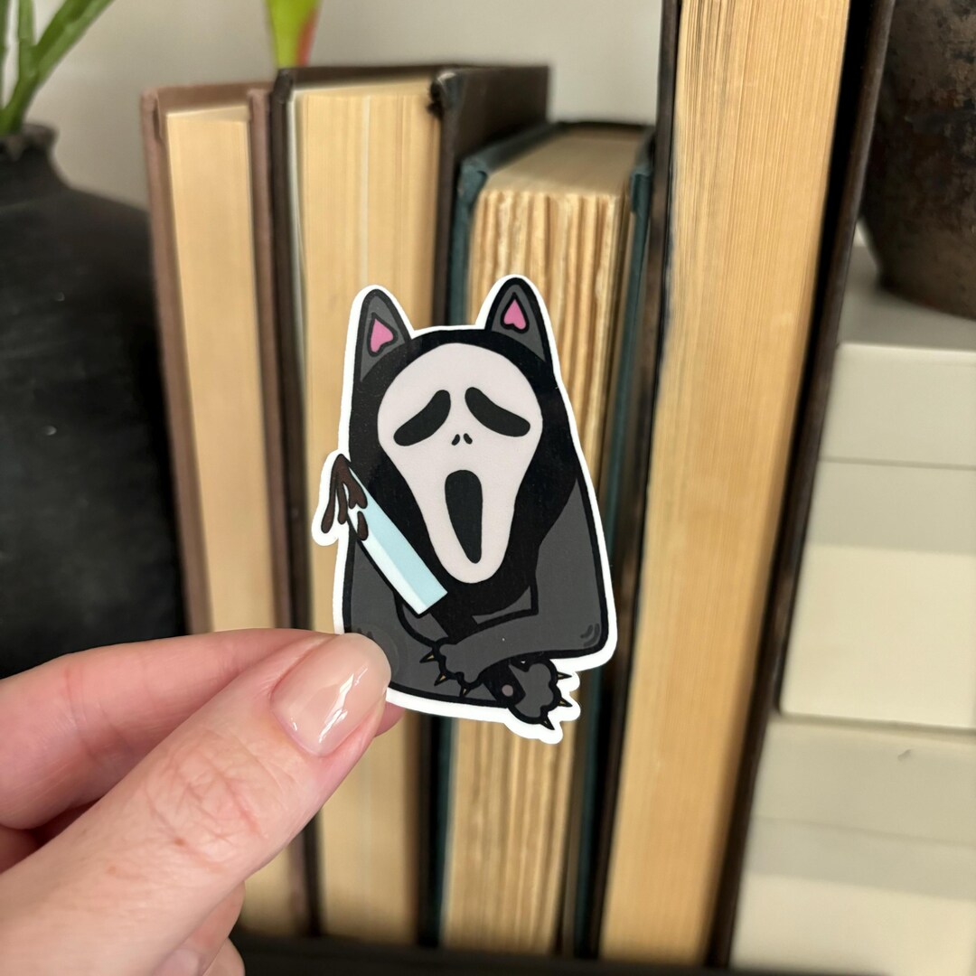 Cute Killer Kitty Sticker | Spooky Kitty Sticker | Cute Horror ...