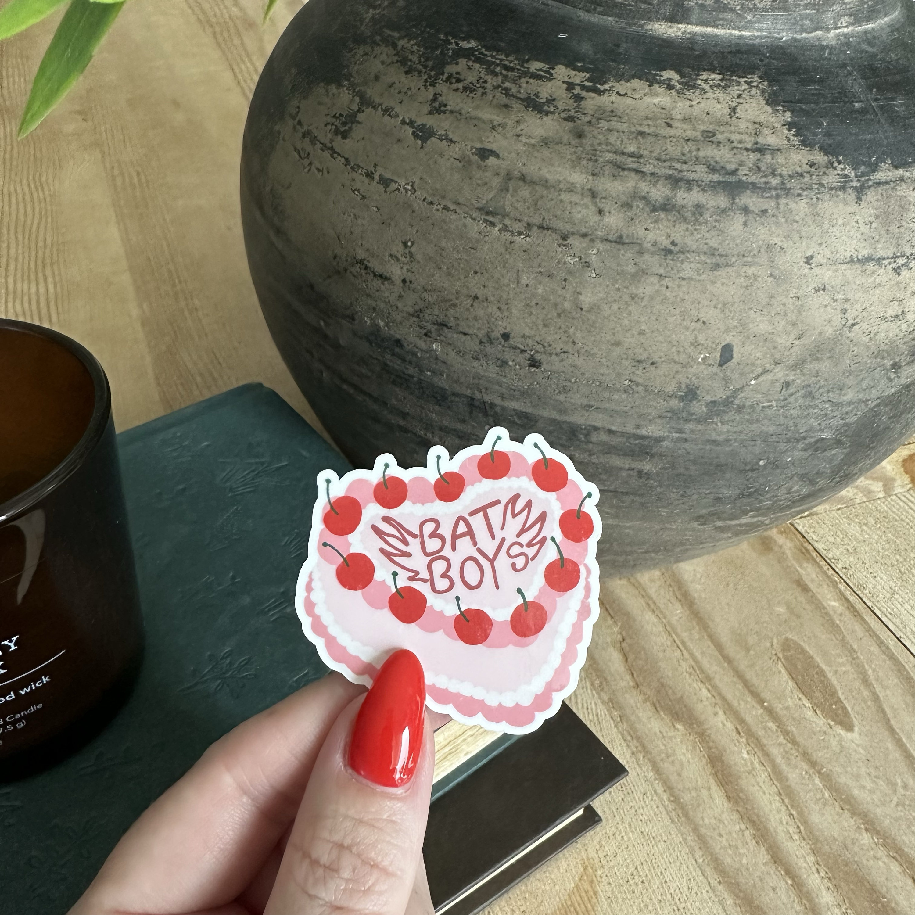 Bat Boys ACOTAR Heart Cake Bookish Sticker Kindle Sticker - Etsy