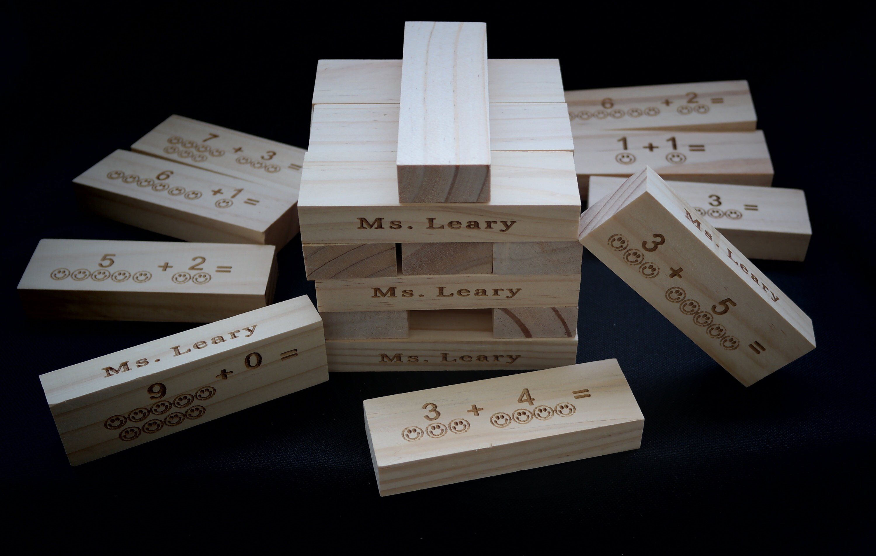 Children's Learning Game - Stackable Blocks Math Tower - Etsy