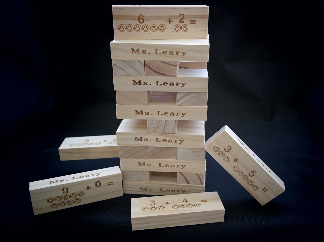 Children's Learning Game - Stackable Blocks Math Tower - Etsy