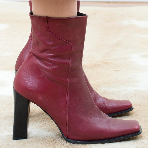 Dark Red Leather - Etsy