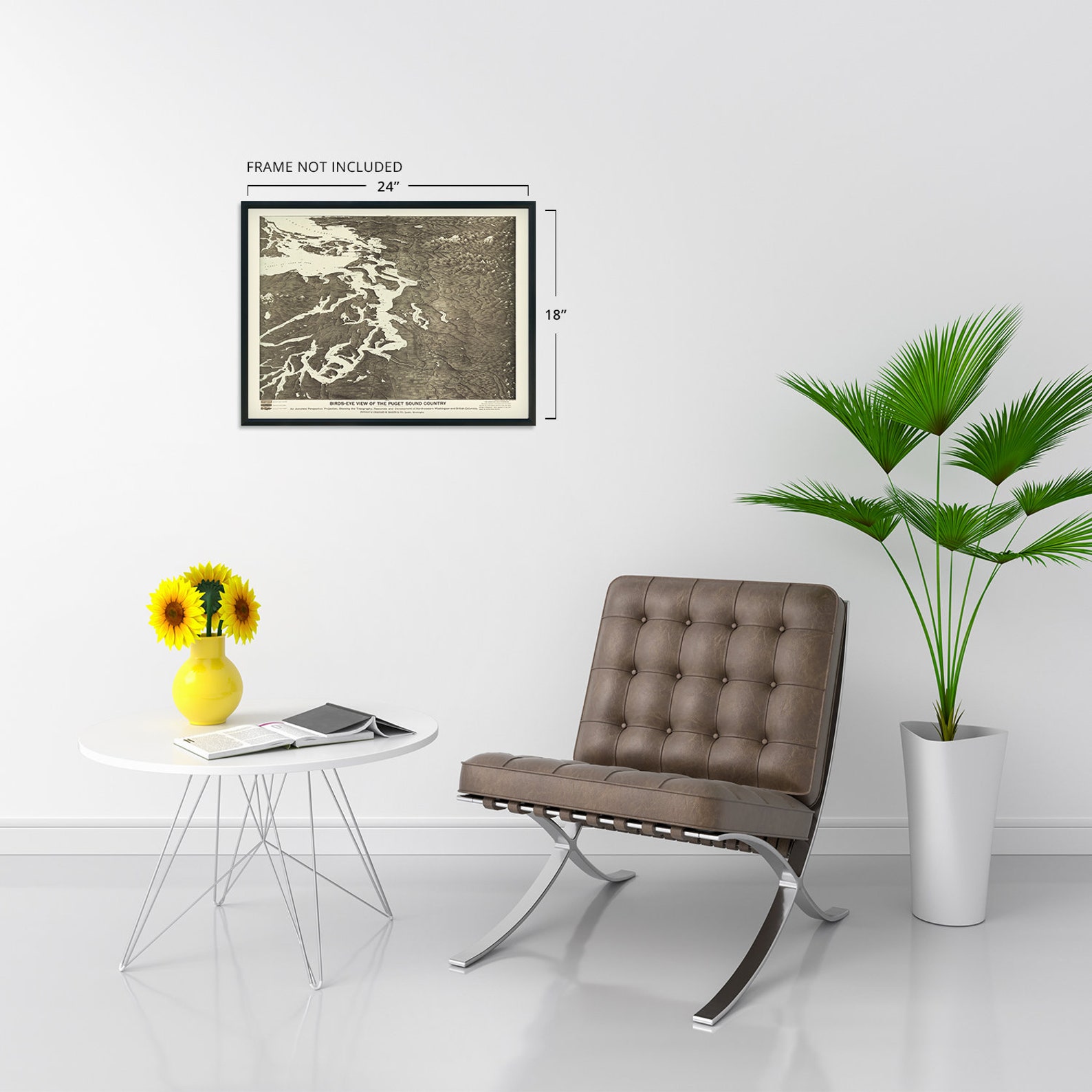 1891 Puget Sound Map Old Puget Sound Wall Map Bird's - Etsy