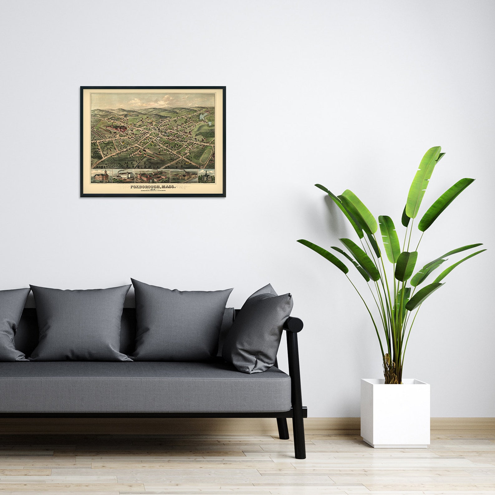 1879 Foxborough Massachusetts Map Vintage Map of Foxborough - Etsy