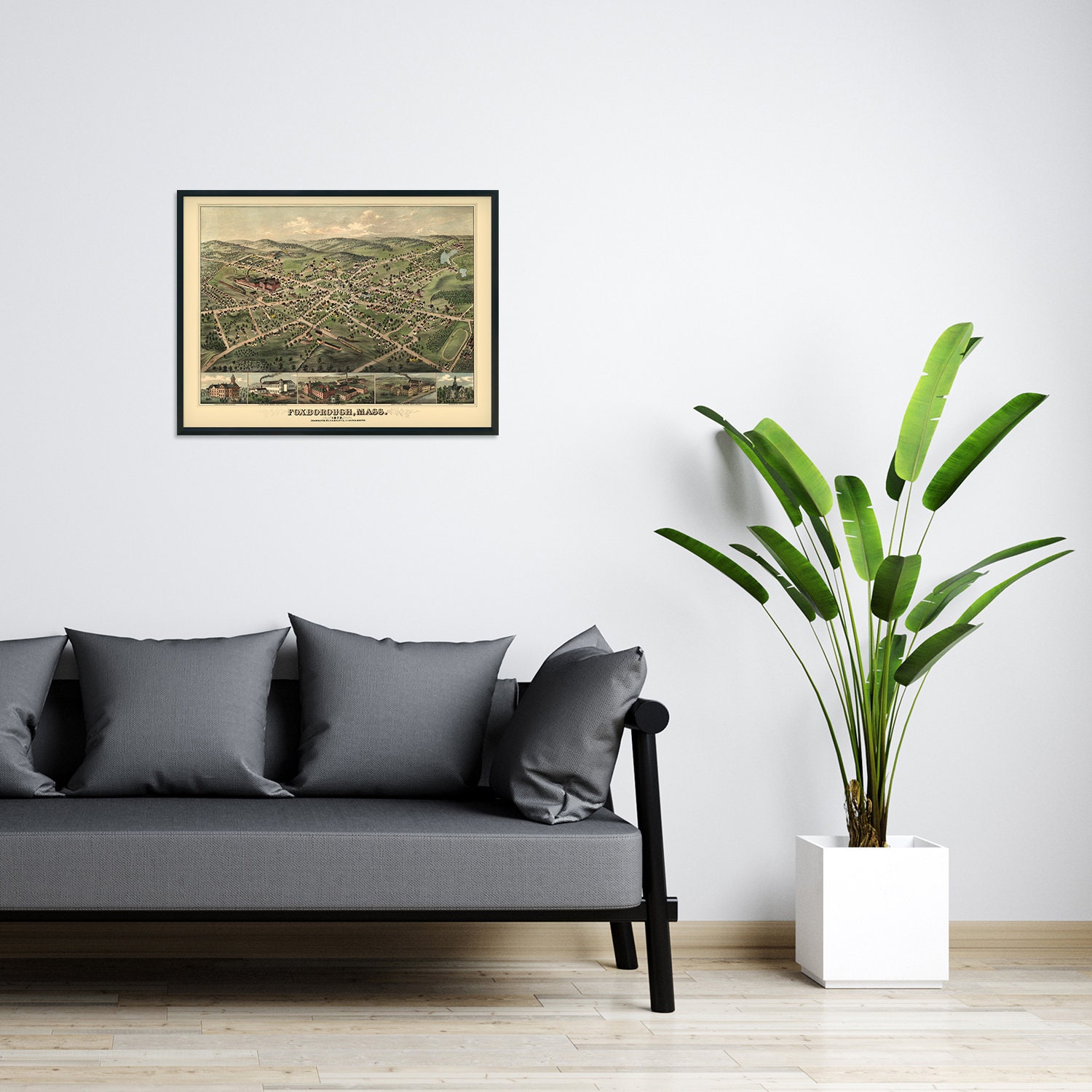1879 Foxborough Massachusetts Map Vintage Map of Foxborough - Etsy