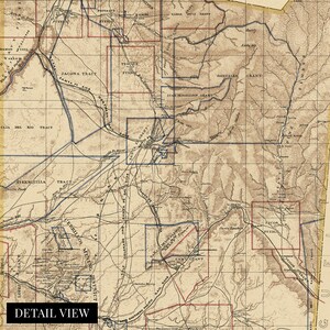 1883 Santa Fe County New Mexico Map Vintage Santa Fe Wall | Etsy