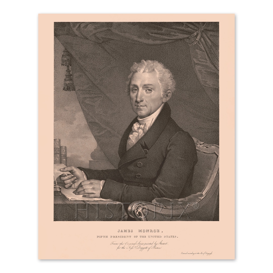 1828 President James Monroe Portrait Photo Print - Restored James ...