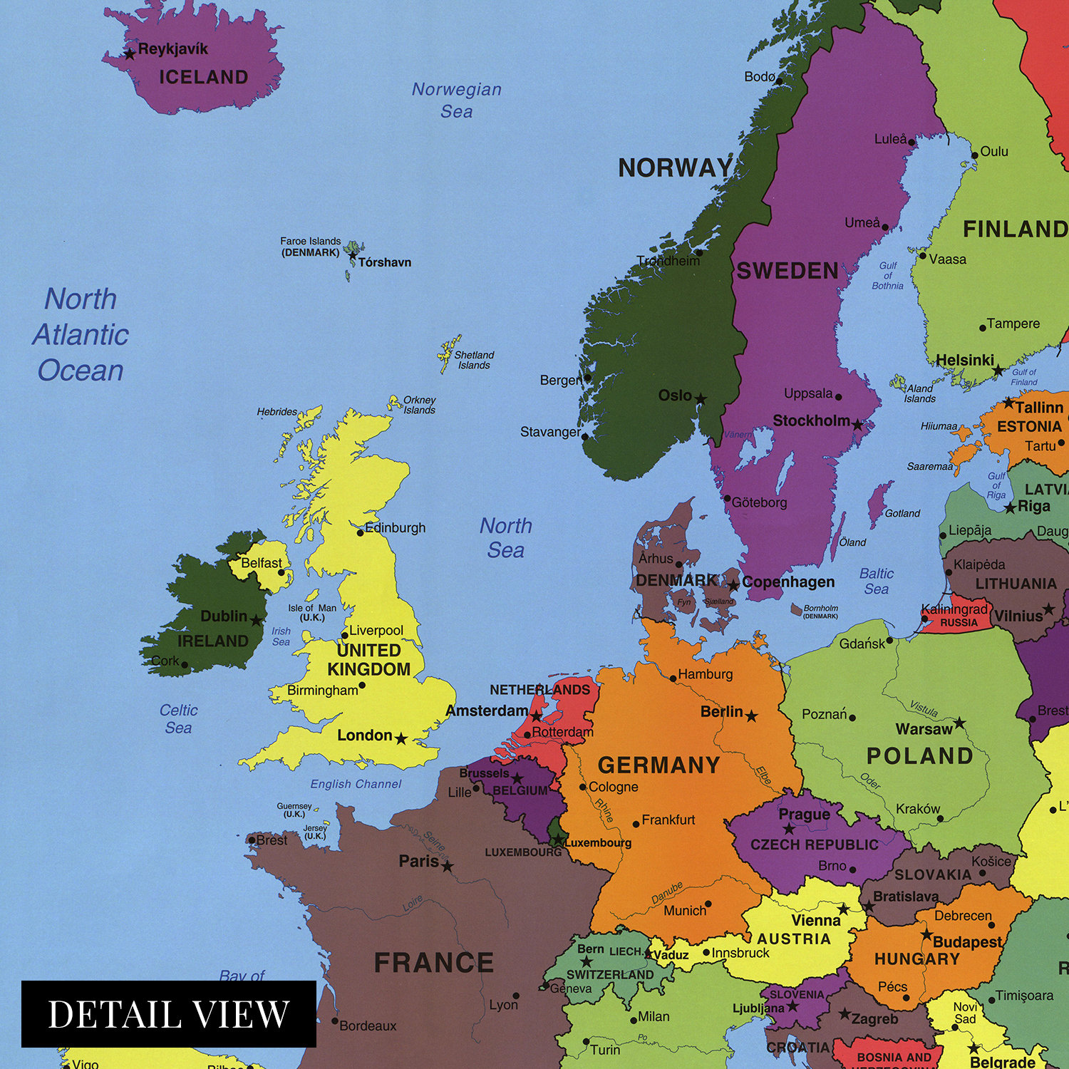 2004 Europe Map Poster - Map of Europe Wall Art - Wall Map of Europe ...