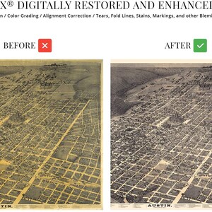 1887 Austin Texas Map - Vintage Austin Texas Wall Art - Old Austin ...
