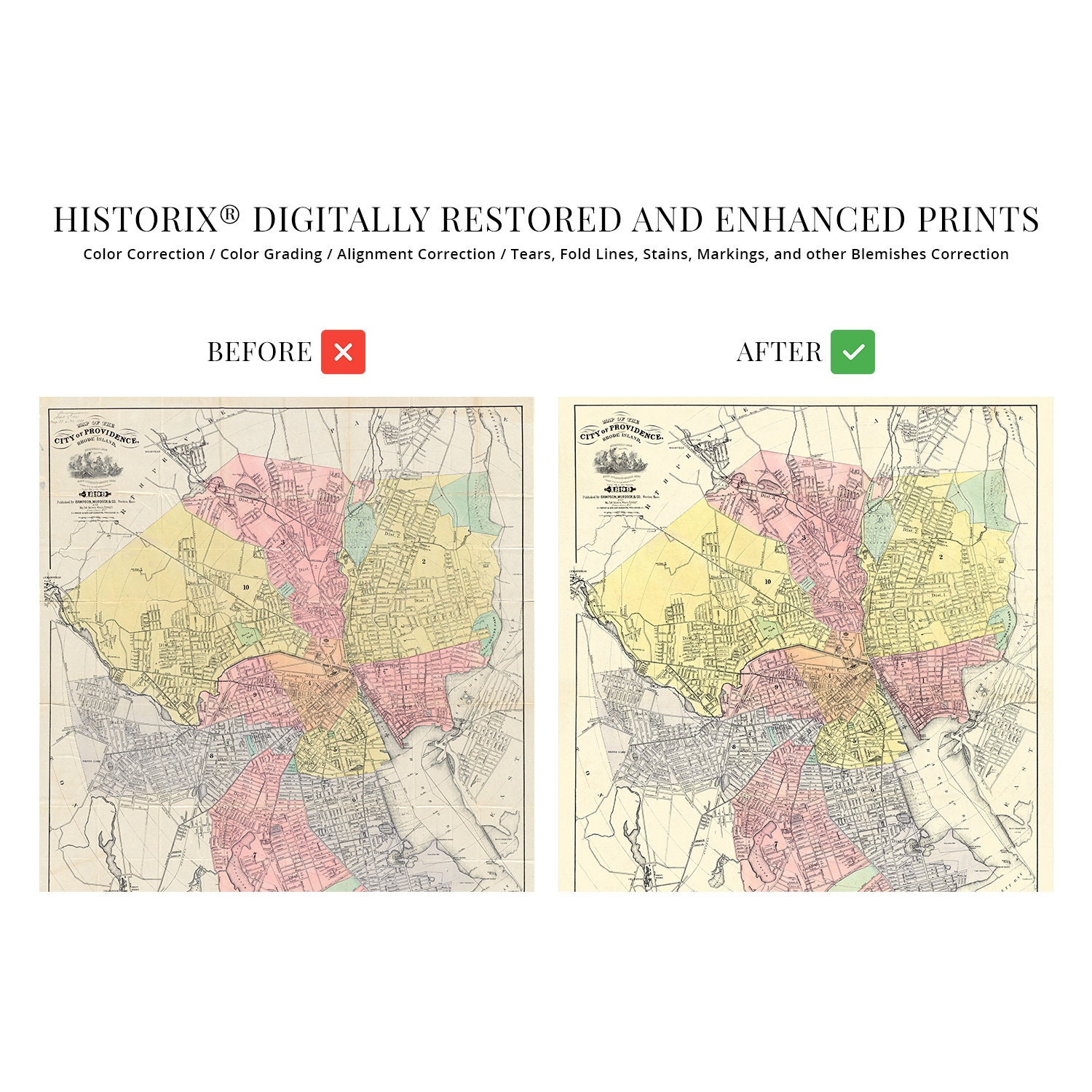 1899 Map of Providence Rhode Island Vintage Providence Map Bird's Eye ...