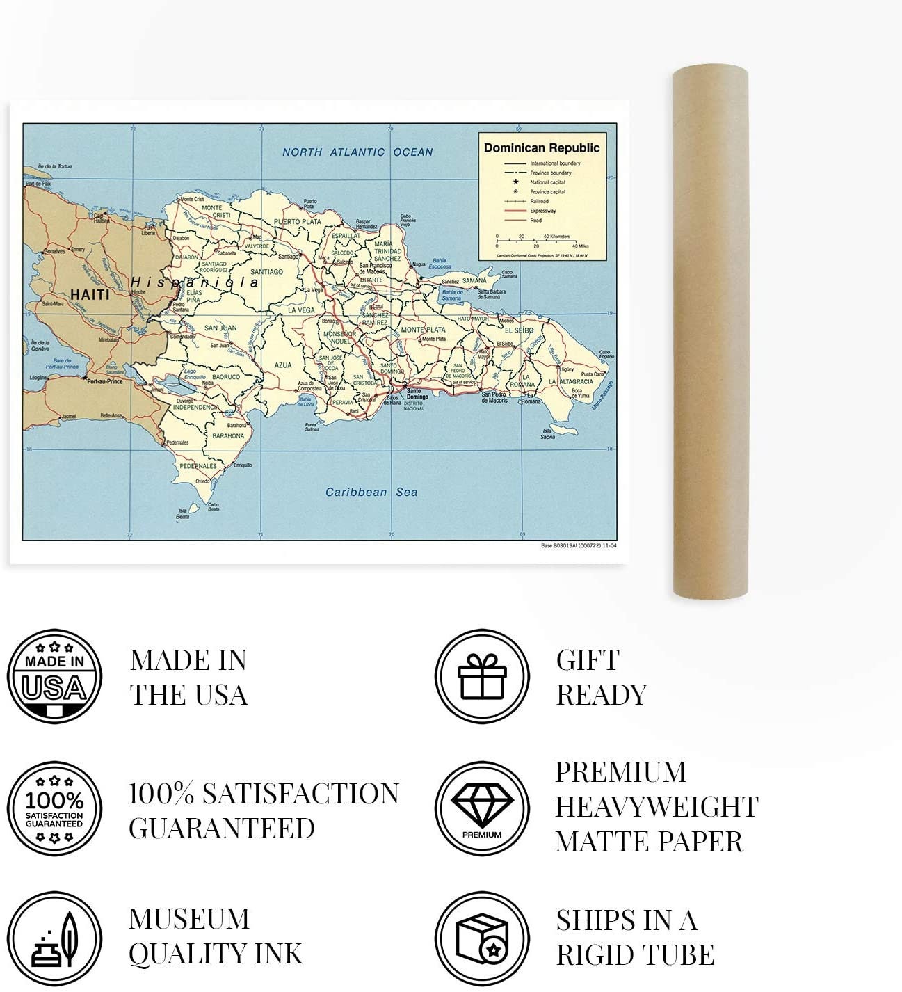 2004 Dominican Republic Map Poster - Dominican Republic Wall Art ...