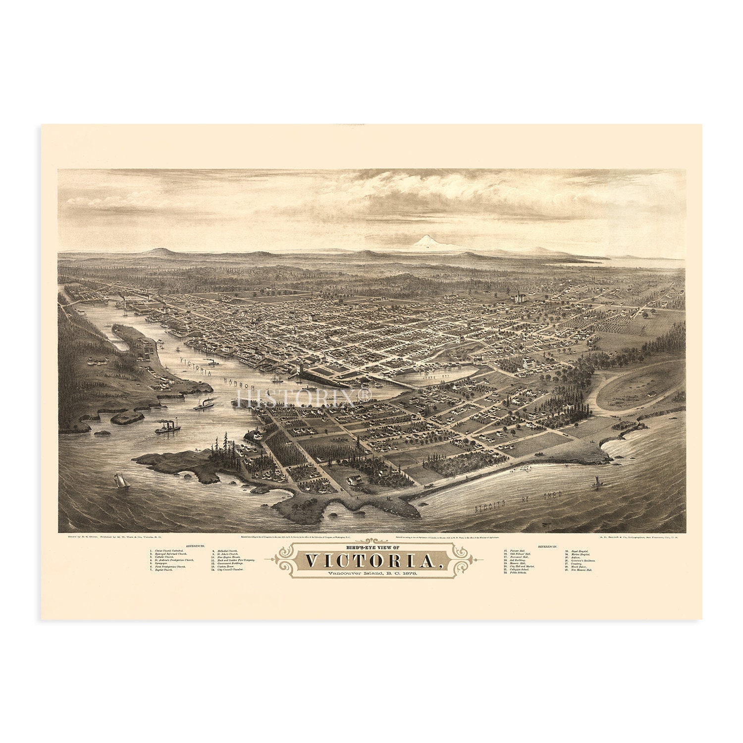 1878 Victoria Canada Map - Old Victoria BC Canada Map - History Map of ...
