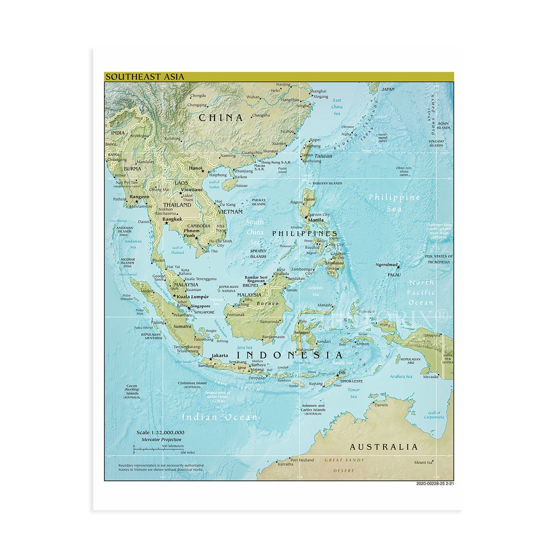2021 Southeast Asia Map South East Asia Wall Map SE Asia - Etsy