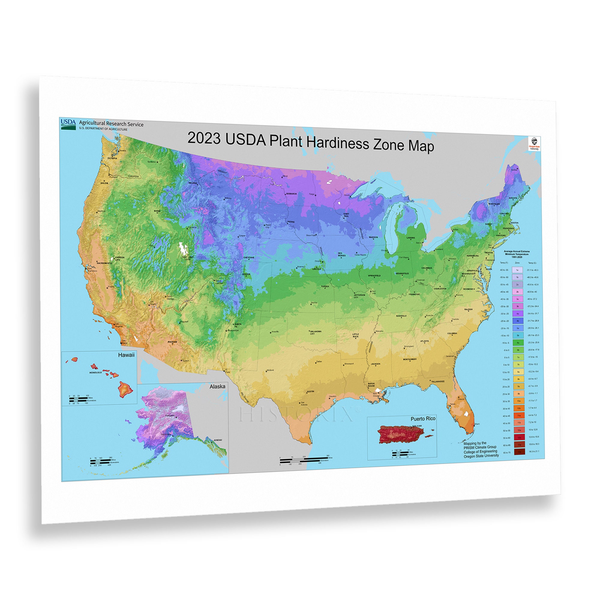 2023 USDA Plant Hardiness Zone Map Poster - USDA Hardiness Zone Map ...