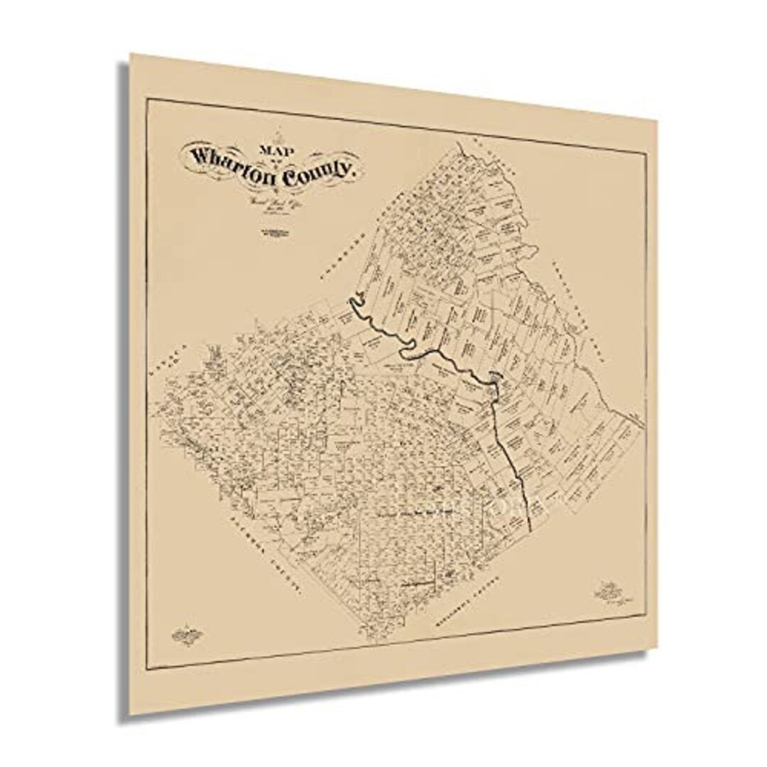 1895 Wharton County Texas Map - Old Map of Wharton County - History ...