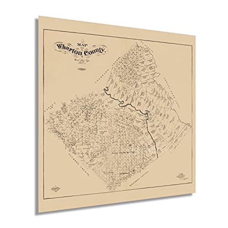 1895 Wharton County Texas Map - Old Map of Wharton County - History ...