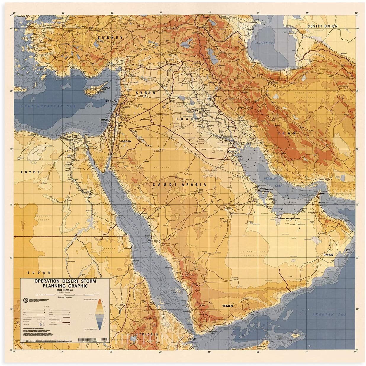 1991 Operation Desert Storm Map - Operation Desert Storm Planning ...